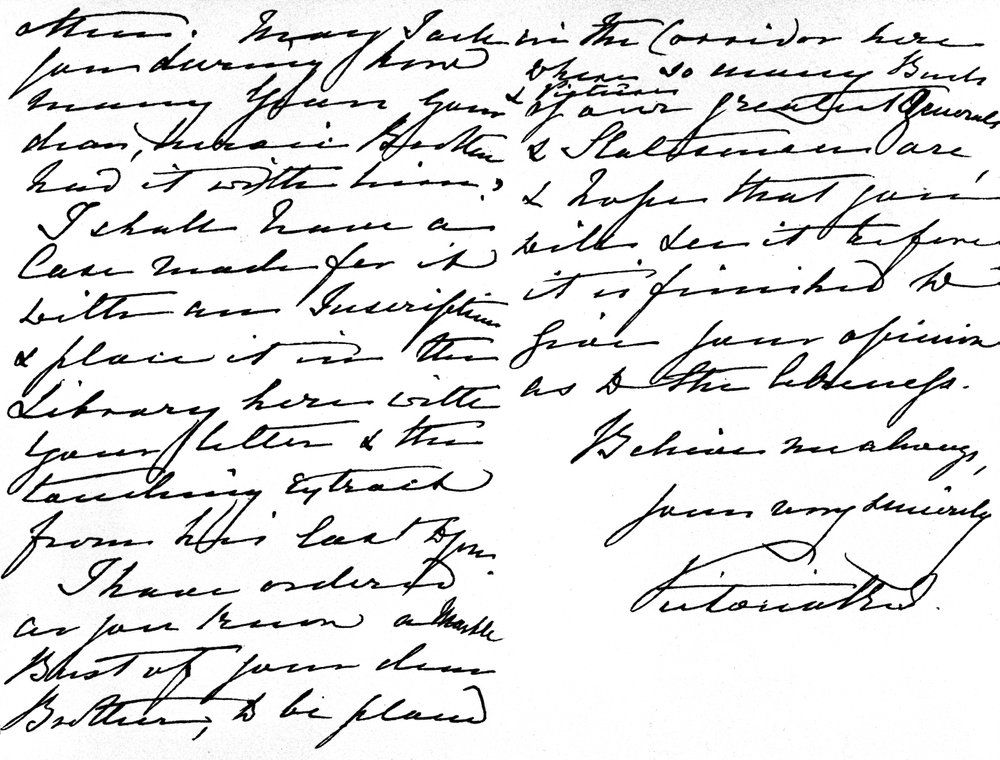 Letter to Miss Gordon, thanking her for the gift of a Bible which had ...