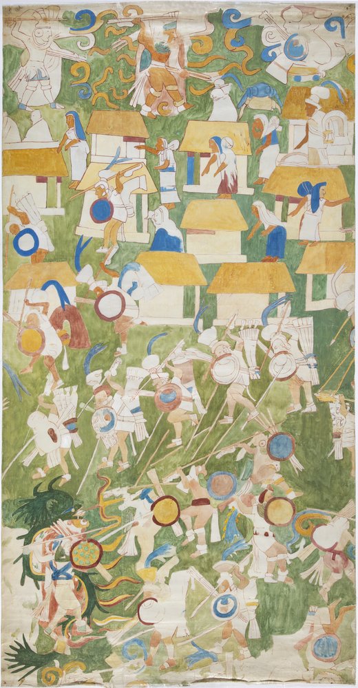Tracing of a mural painting from the southern panel of the west wall ...