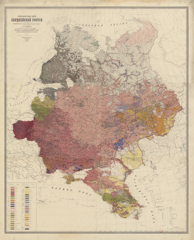 Ethnic Map of Europe by Aleksandr Rittich: Fine art print