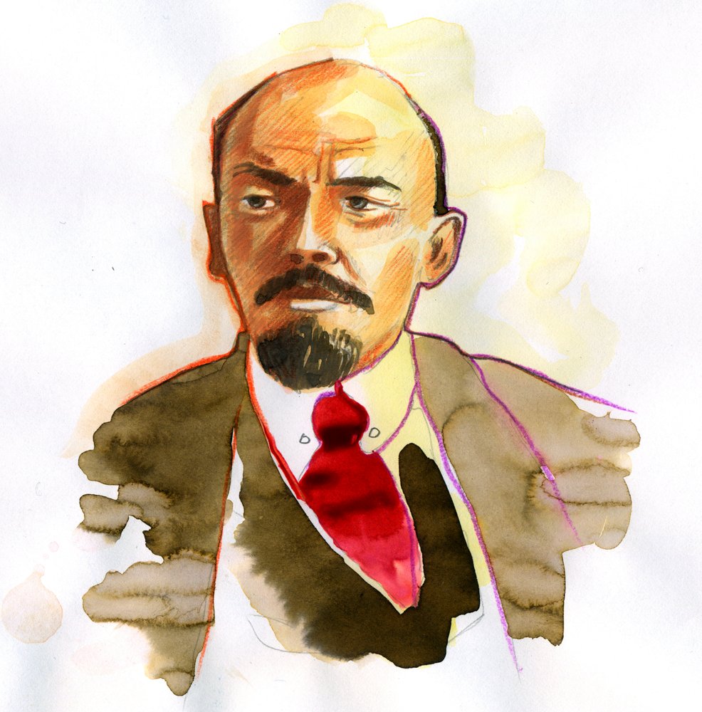 lenin face drawing