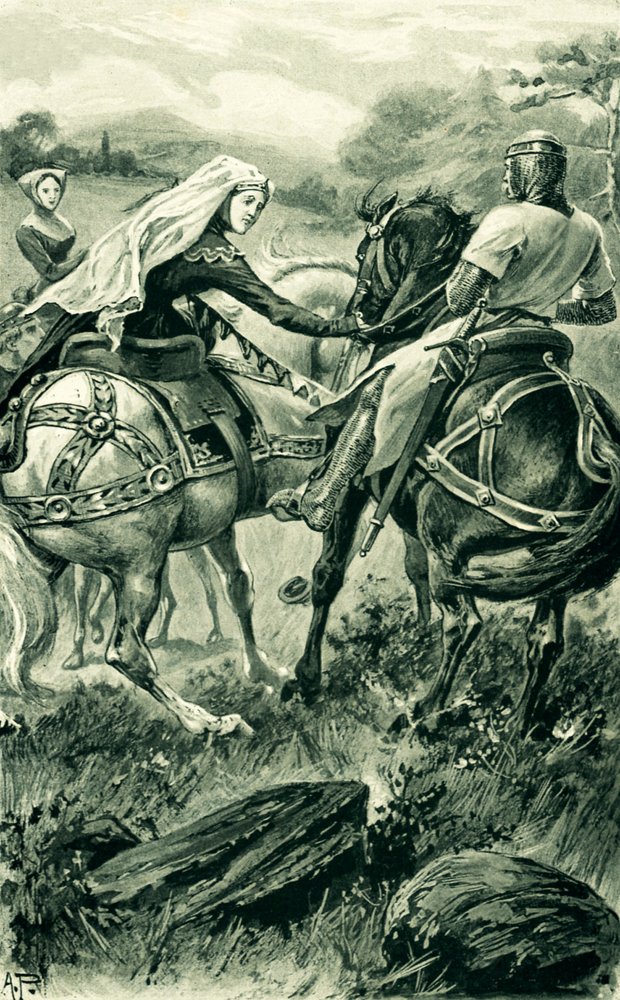 The Countess of Carrick and Robert De Bruce by Alfred Pearse