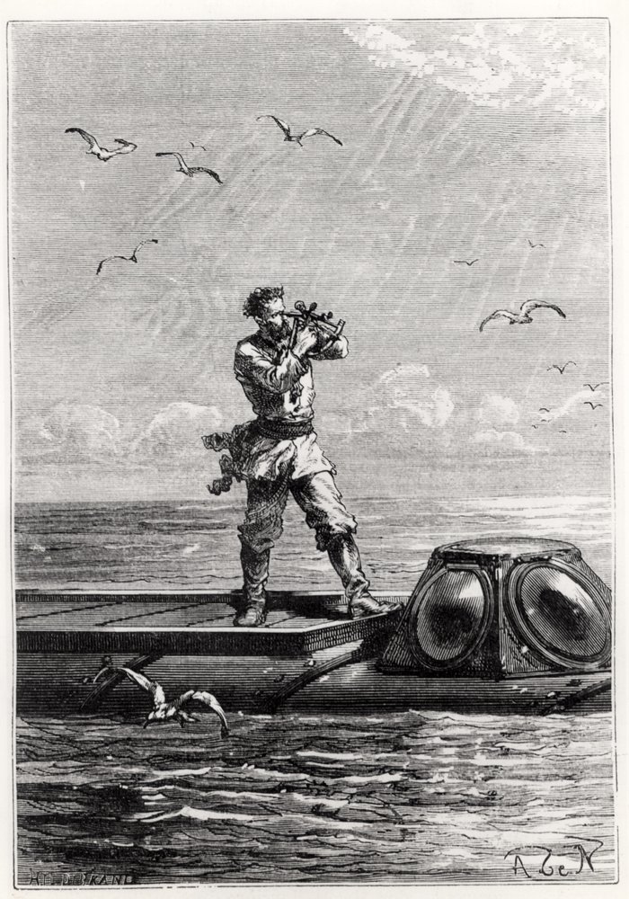 Captain Nemo on top of the Nautilus, from '20,000 Leagues Under the Sea ...