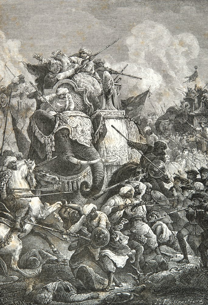 Death of Arcate Anaverdi Khan at the Battle of Ambour, Carnatic War