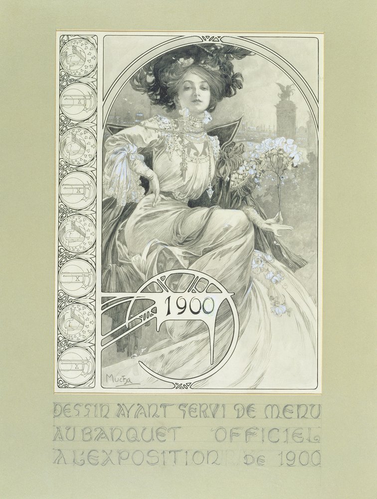 Official Banquet of the Paris International Exhibition 1900. Design for ...