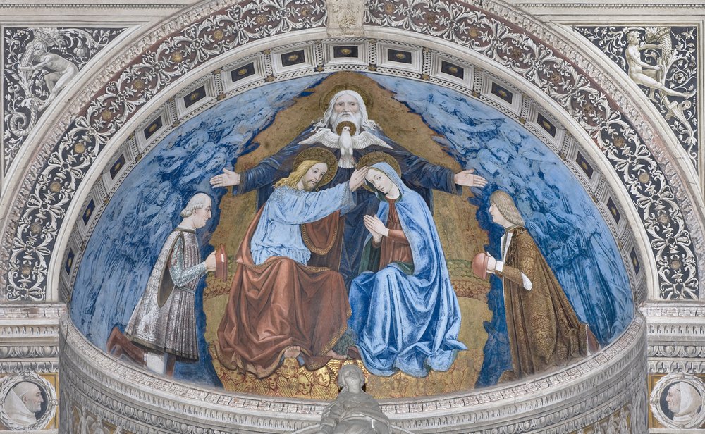 Coronation of the Virgin Mary with God and the Holy Spirit Between ...
