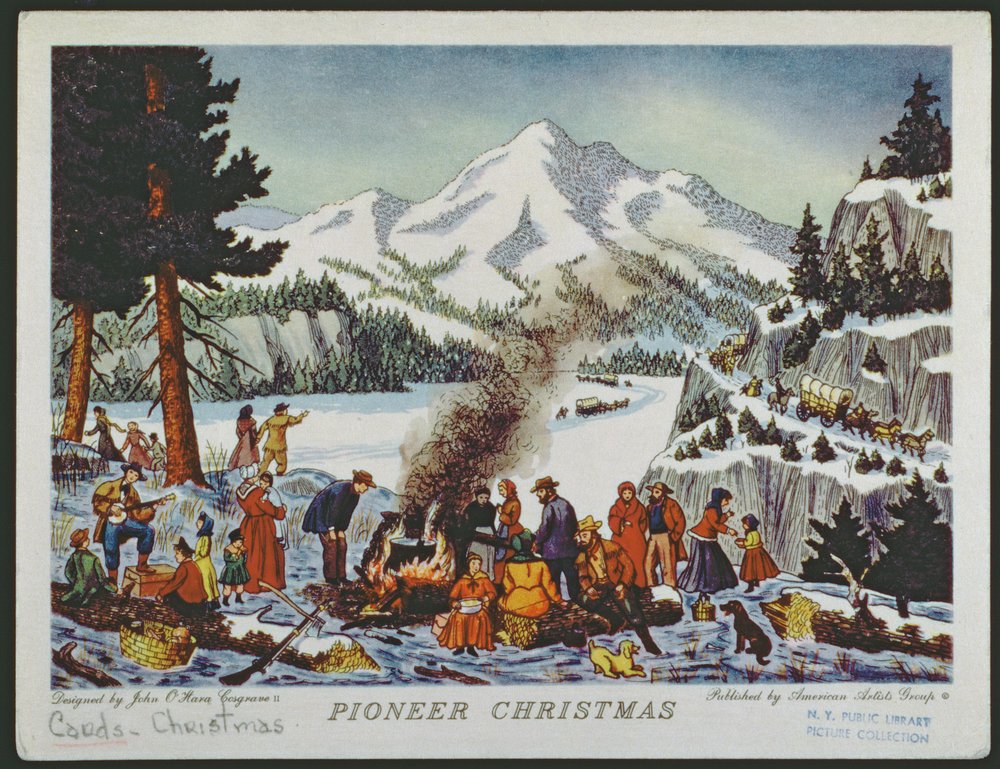 Christmas card depicting a Pioneer Christmas