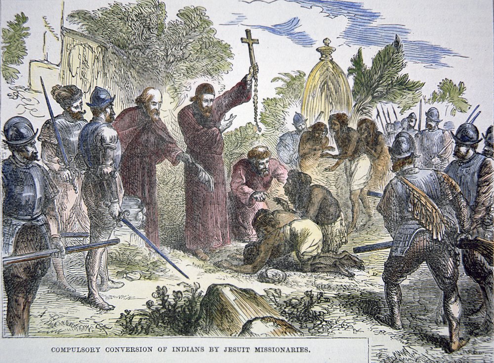 Compulsory Conversion of Native Americans to Christianity by Spanish ...