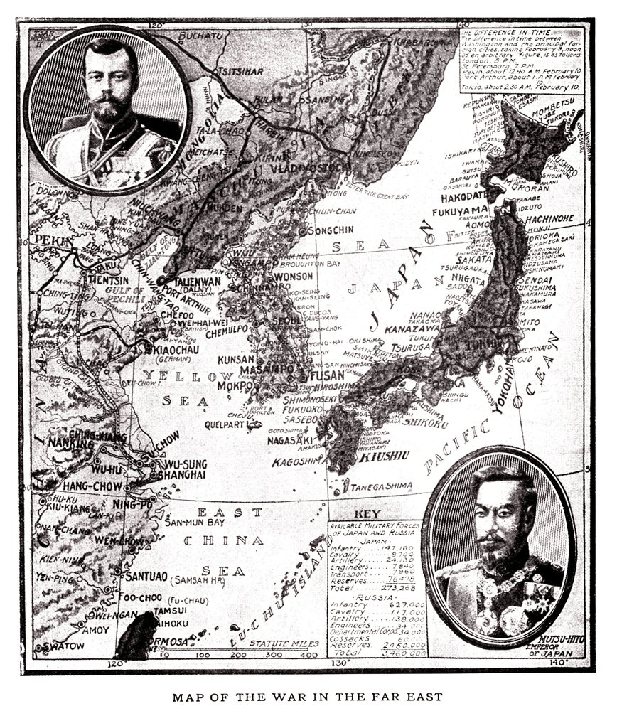 Map of eastern Russia, Korea and Japan during the Japanese Russo ...