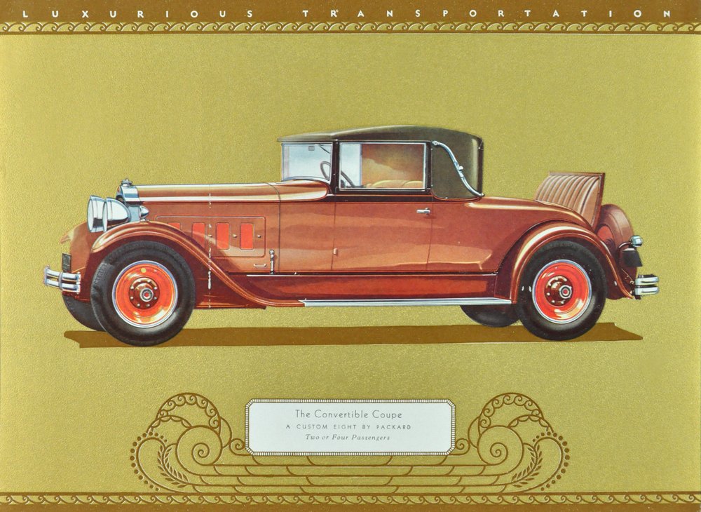 The Convertible Coupe, A Custom Eight by Packard, pub.1930