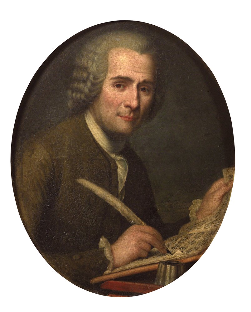Jean-Jacques Rousseau Writing a Sheet Music