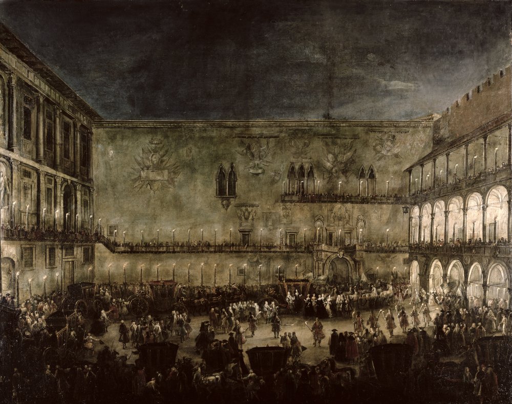 Die Ankunft von Prinzessin Amelia von Sachsen im Wagen am Dogenpalast