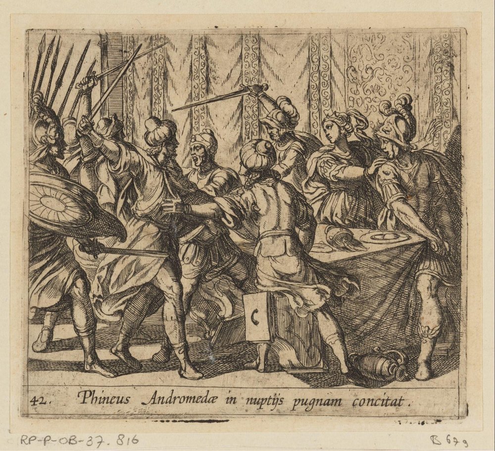 Phineus Disrupts the Wedding of Perseus and Andromeda (Metamorphoses of ...