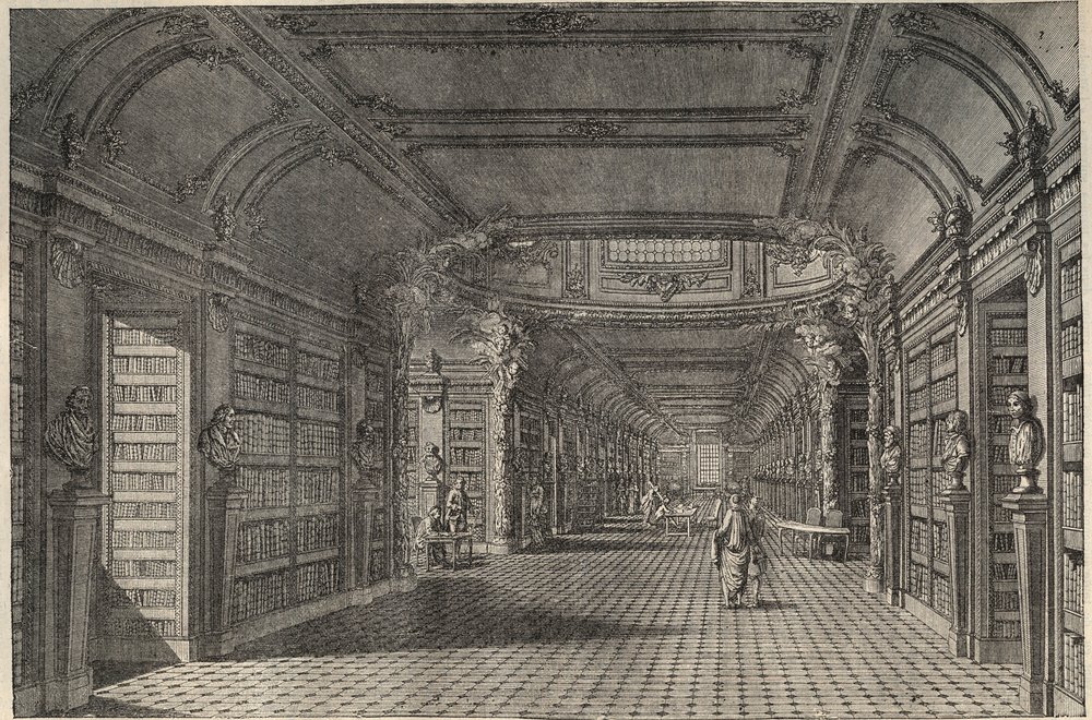 Interior of the Ancient Library of Saint Genevieve in the 18th Century