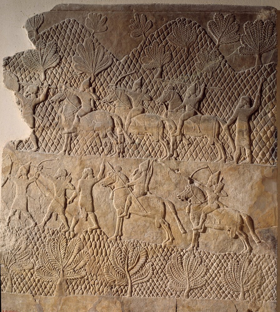 Battle scene (Low relief of Assurbanipal Palace, 7th century BC)
