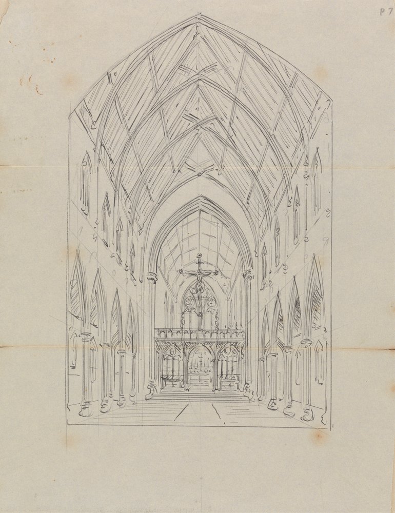 gothic cathedral drawing