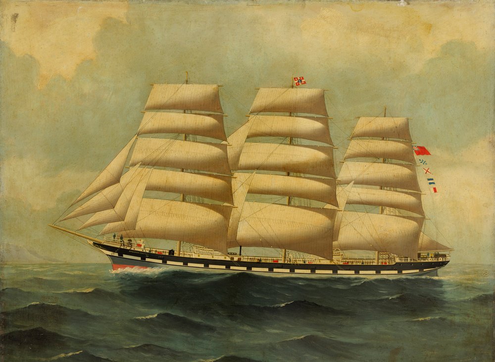 The Ship Harlech Castle by British School: Fine art print