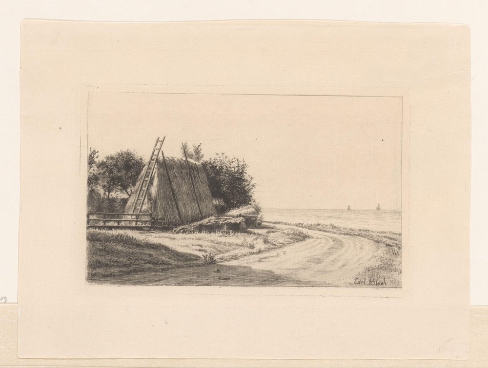 Haystack by Country Road by Carl Bloch: Buy fine art print