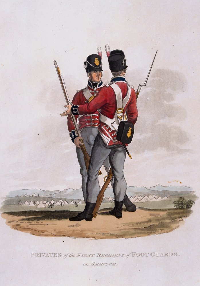 Privates of the First Regiment of Foot Guards on Service, from ...