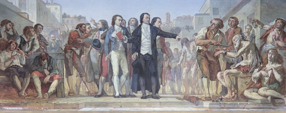 Philippe Pinel Releasing Lunatics from Their Chains at the Bicetre ...