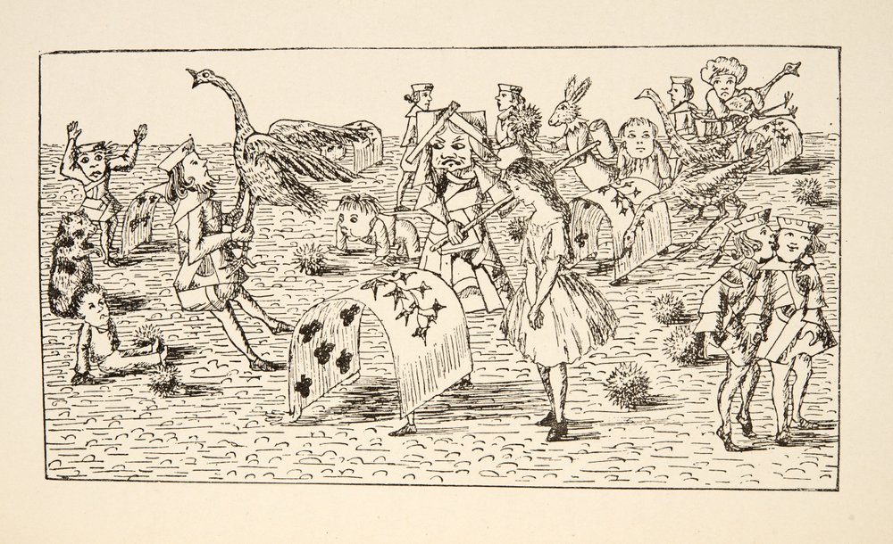 Alice and the Red Queen Play Croquet, Illustration from Alice's ...