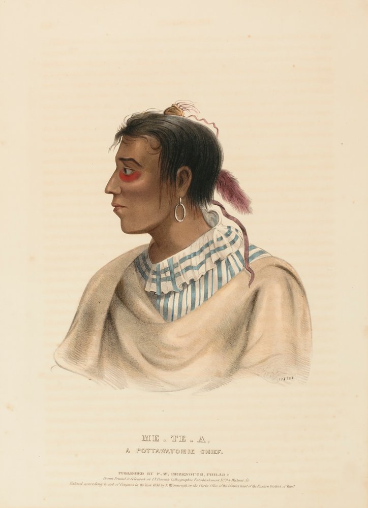 Me-Te-A, a Pottawatomie Chief, from History of the Indian Tribes of ...