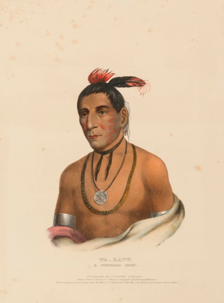 WA-KAWN, A WINNEBAGO CHIEF, from History of the Indian Tribes of North ...