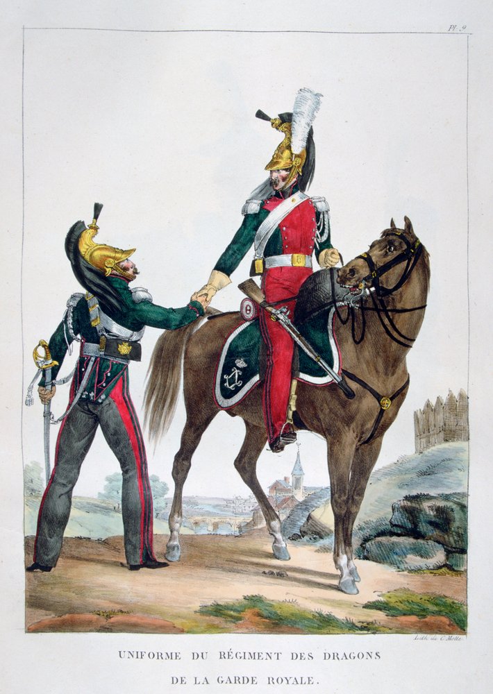 Uniform of a Regiment of Dragoons of the Royal Guard, France