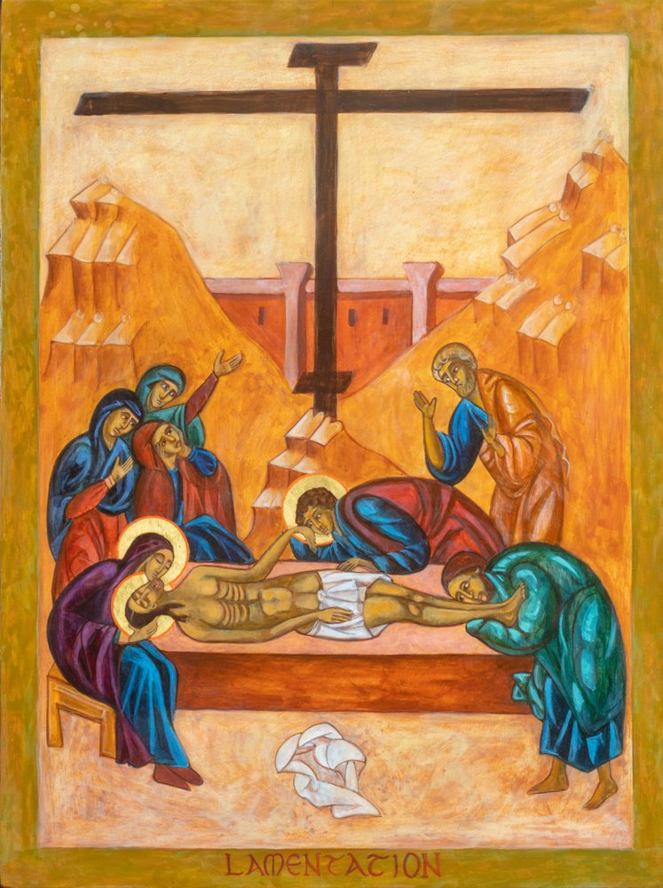 The Lamentation Icon by Christine Hales: Fine art print