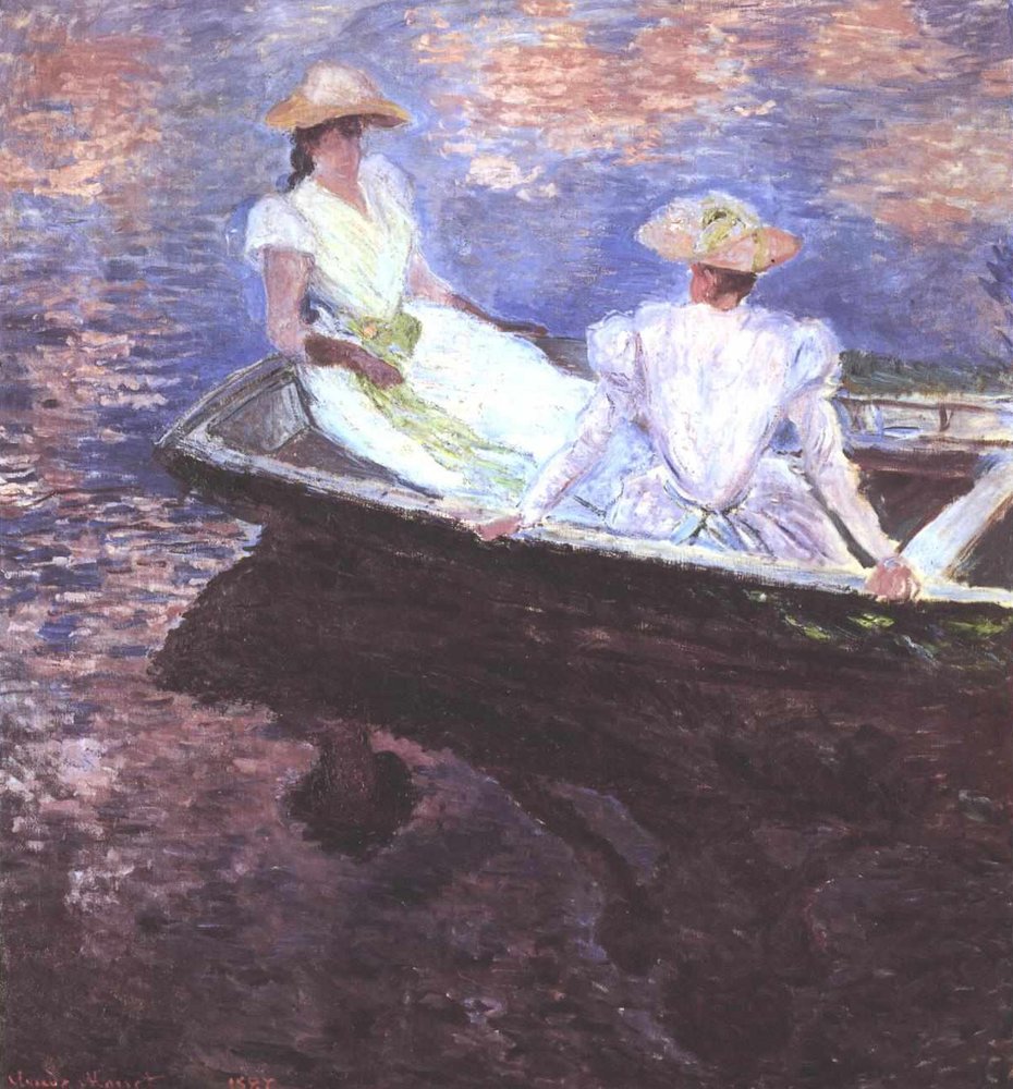 Two Girls in a Boat by Claude Monet: Buy fine art print