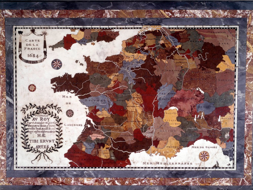 17th Century Map of France with Decoupage of Different Regions