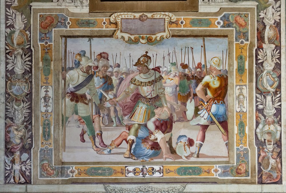 Battle Scene, from the Deeds of Godfrey of Bouillon at the Capture of ...