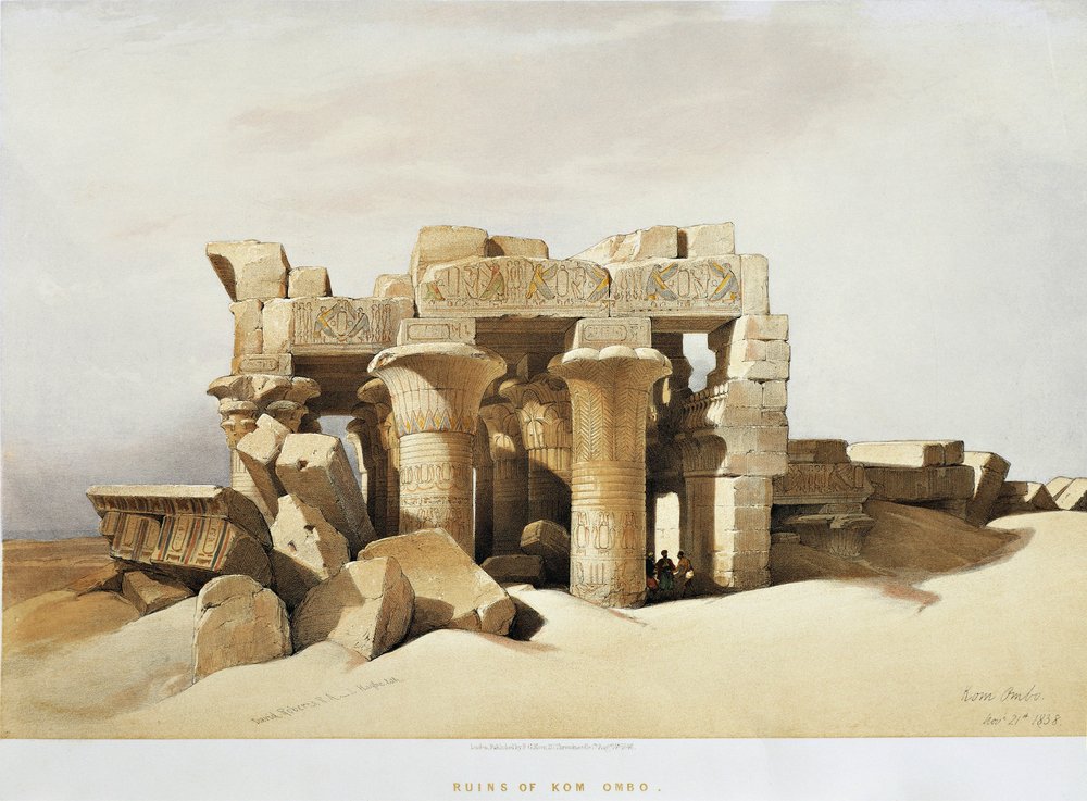 Egypt, The ruins of the Temple of Kom Ombo dedicated to Sobek and Horus ...