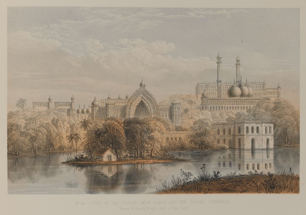 View of the Great Iman Barra and the Roome Durwaza, Lucknow