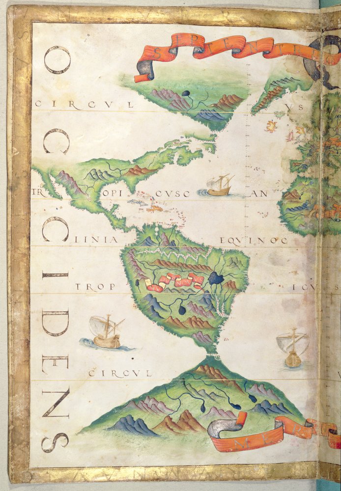 The Americas, Detail from World Atlas by Diego Homem