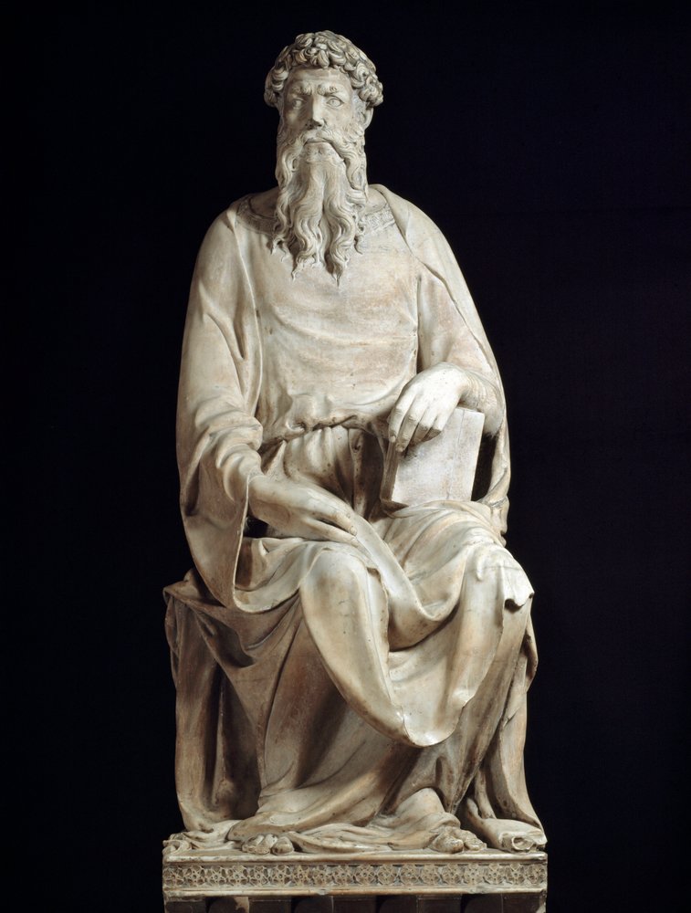 Saint John Evangelist. Marble Sculpture by Donatello