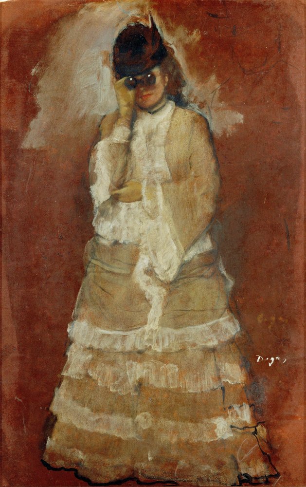 Woman with Field Glasses by Edgar Degas: Fine art print