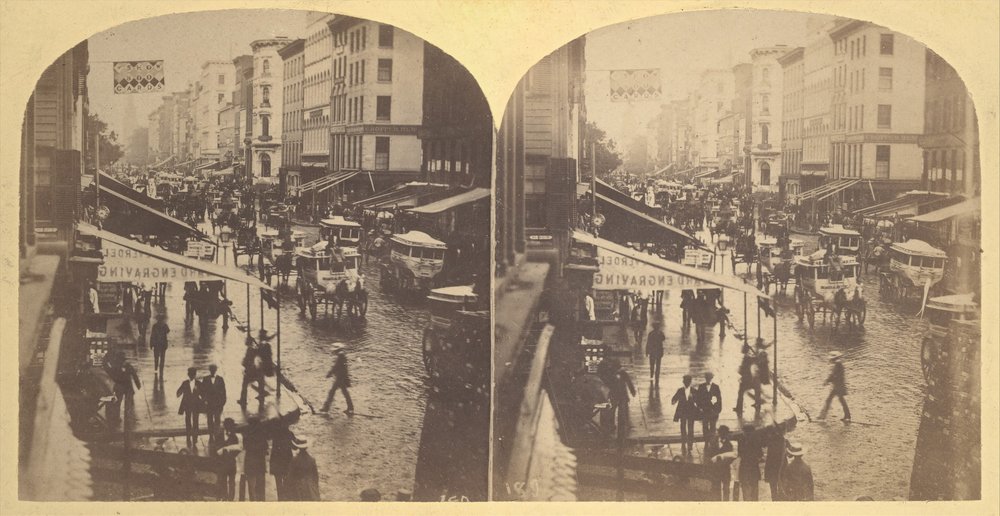 Broadway on a Rainy Day by Edward Anthony: Fine art print