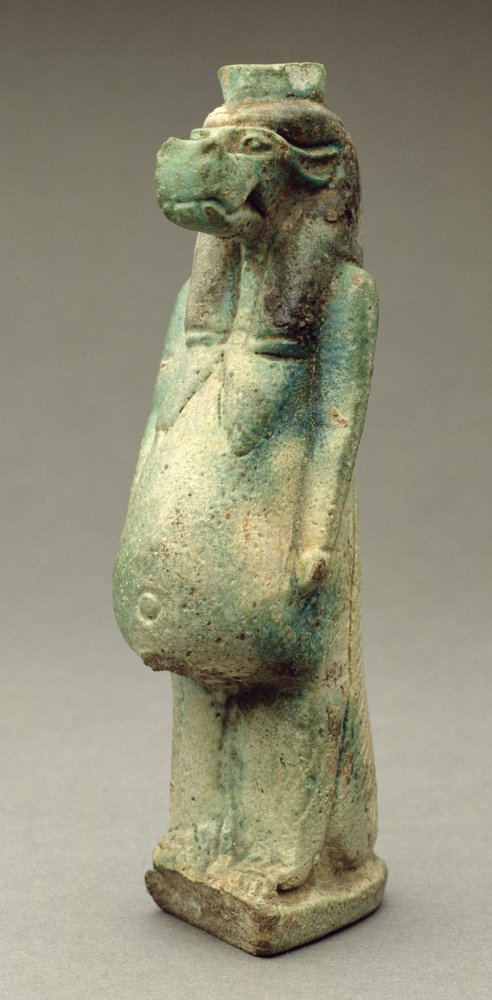 Statuette of the goddess Taweret, a hippopotamus with crocodile tail