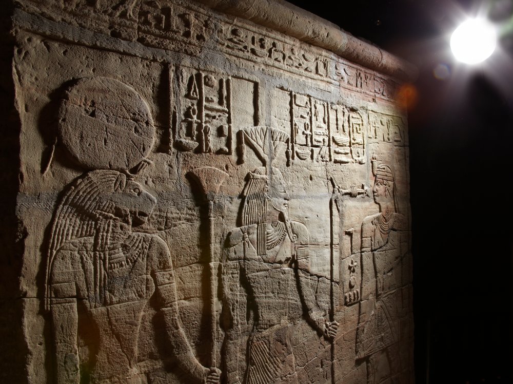 Relief on a shrine erected by Pharaoh Taharqa in the court of the ...