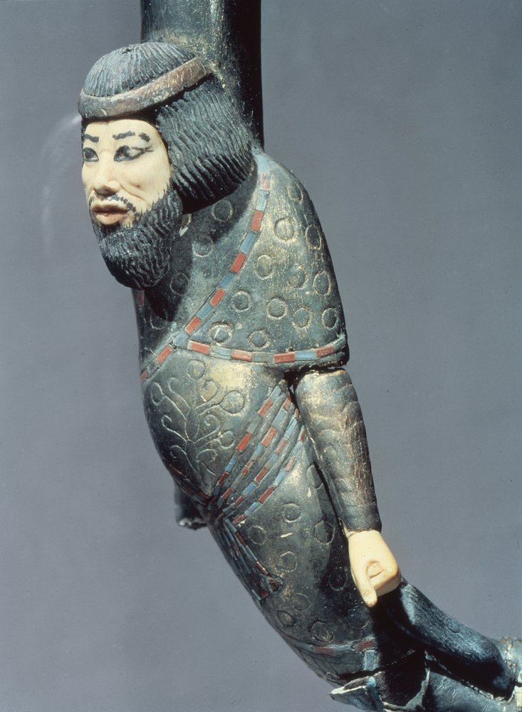 Figure of a Syrian from the end of a ceremonial cane, from the tomb of ...