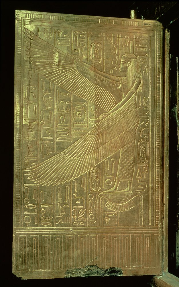 The goddess Isis from the inside of one of the double doors of the ...