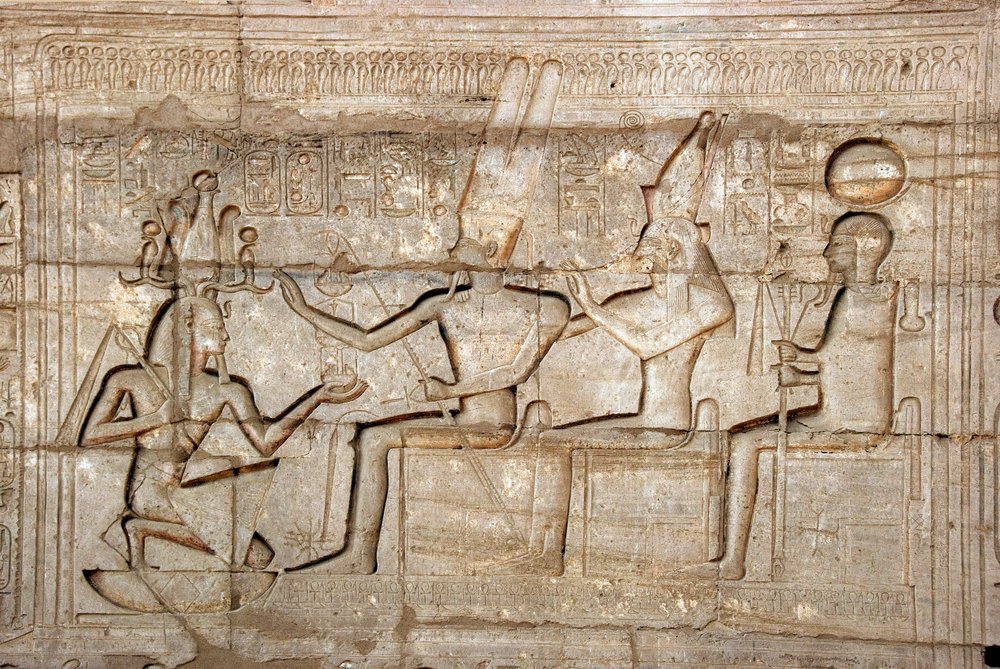 Relief Depicting Pharaoh Ramses II in Front of the Deities of the ...