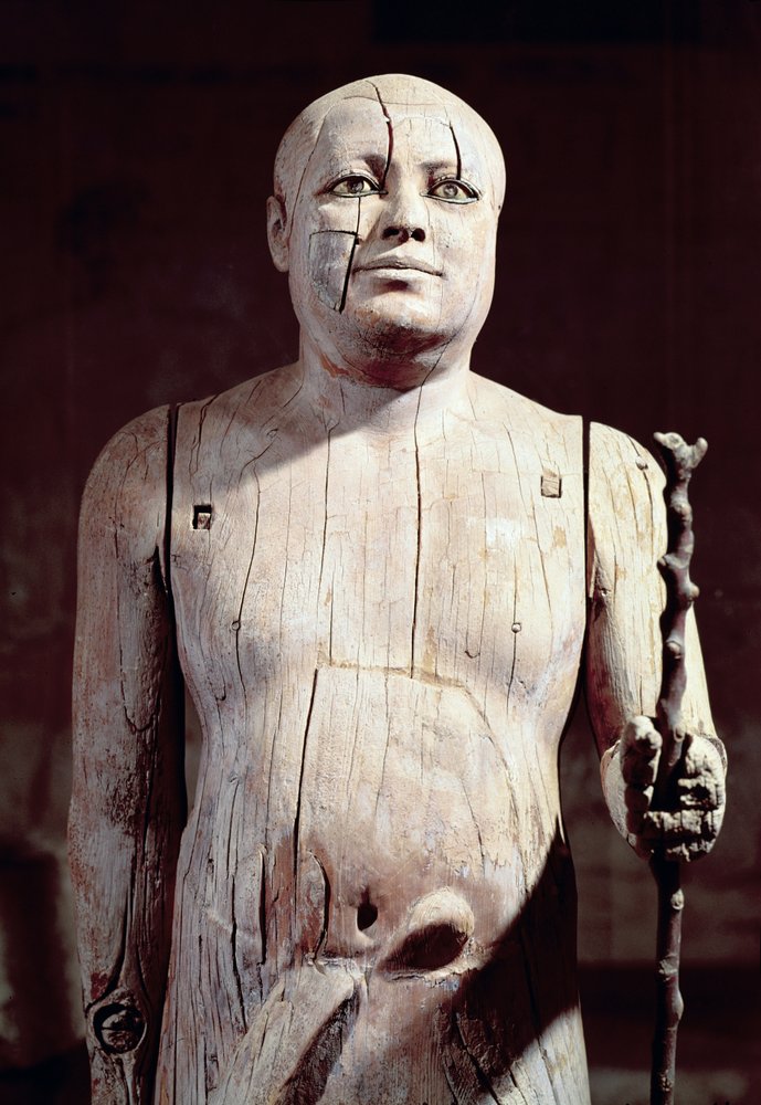 Statue of Ka-Aper, known as Sheikh el-Beled, from his mastaba tomb in ...