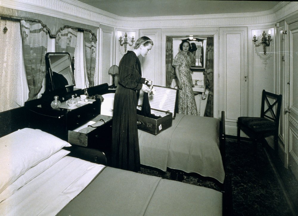 A first class cabin aboard the RMS Scythia