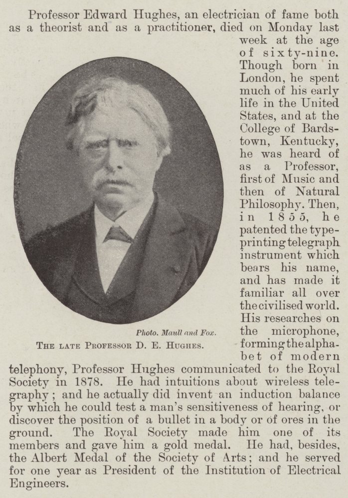 The late Professor D E Hughes by English Photographer