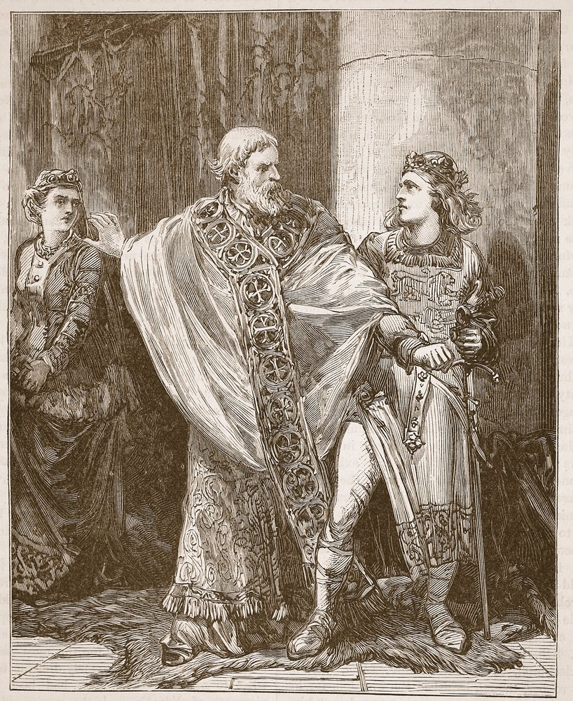 Dunstan dragging Edwy from the presence of Elgiva (Illustration from ...