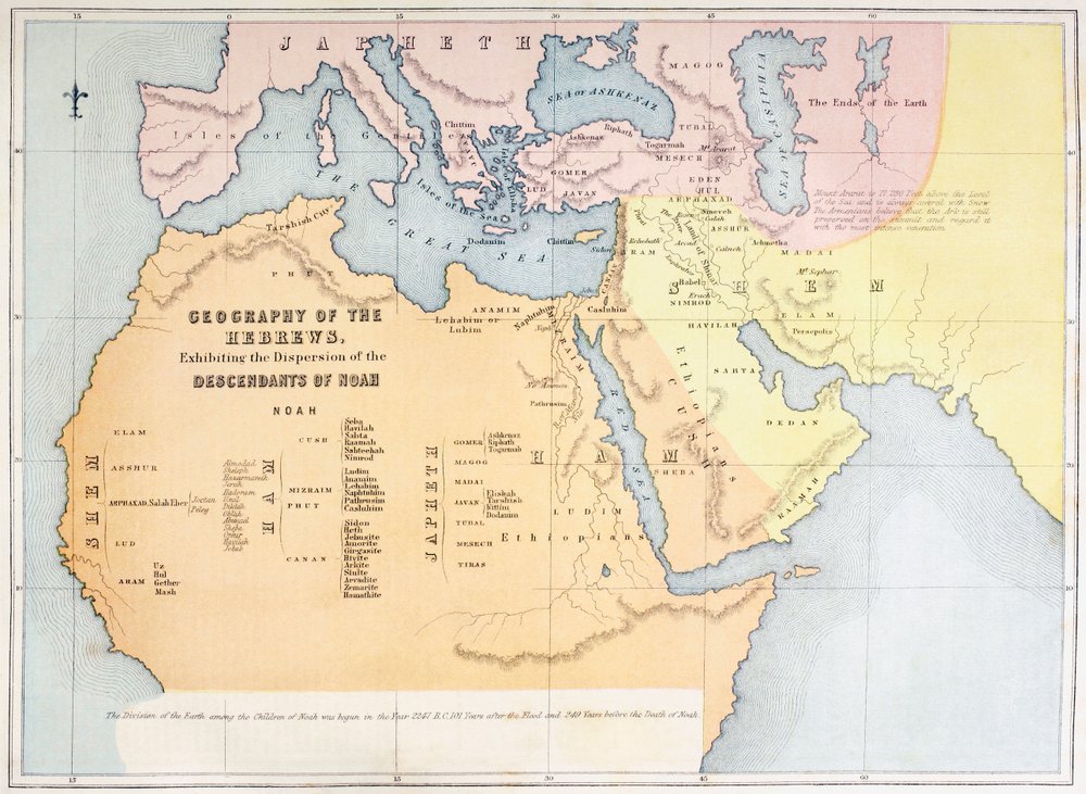 Map Showing the Geography of the Hebrews and Exhibiting the Dispersion ...