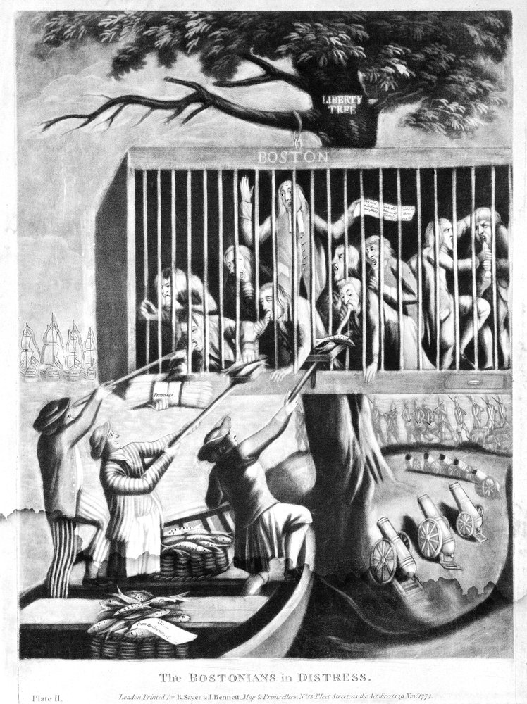 The Bostonians in Distress, 1774 by English School