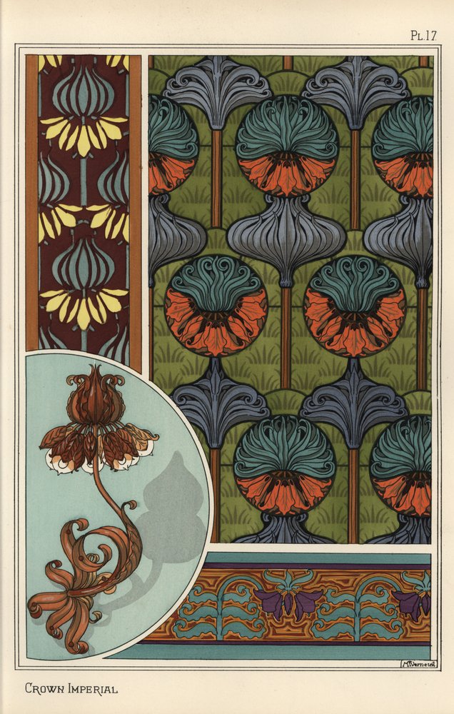 Crown Imperial Flower in Wallpaper and Fabric Patterns, and as Design ...