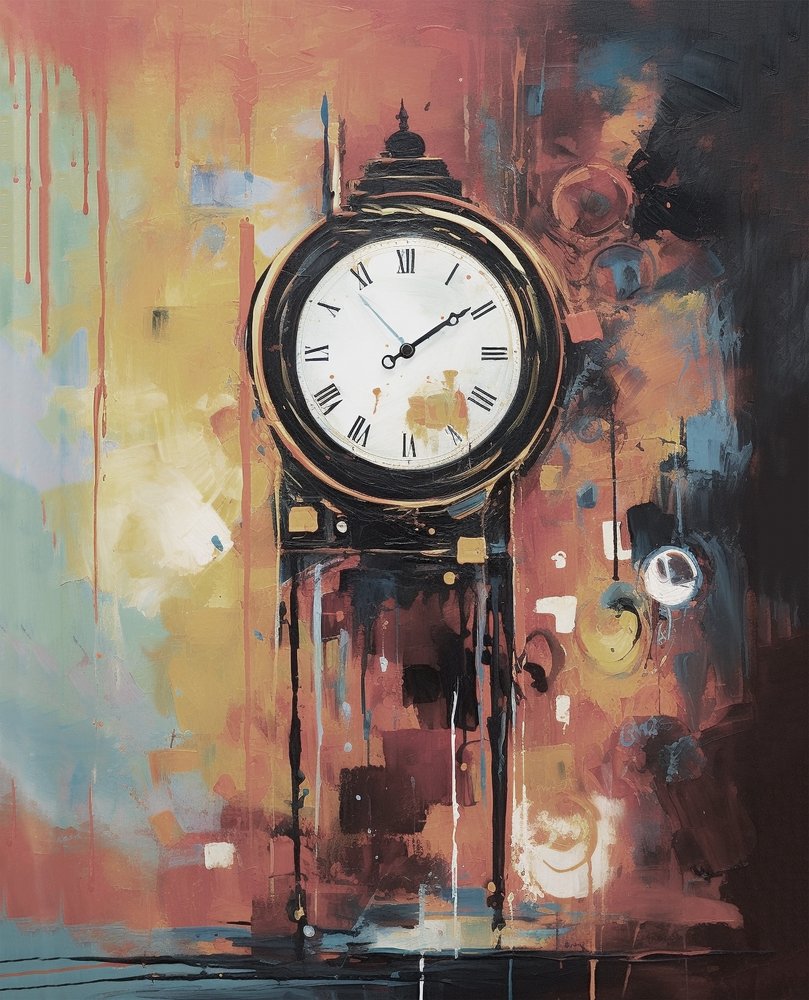 Vintage Classic Wall Clocks Painting by F. Abderrahim